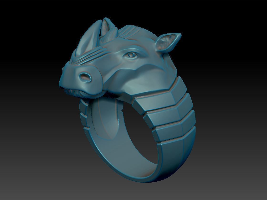 Ring Rhino R 0007 3D model 3D printable | CGTrader