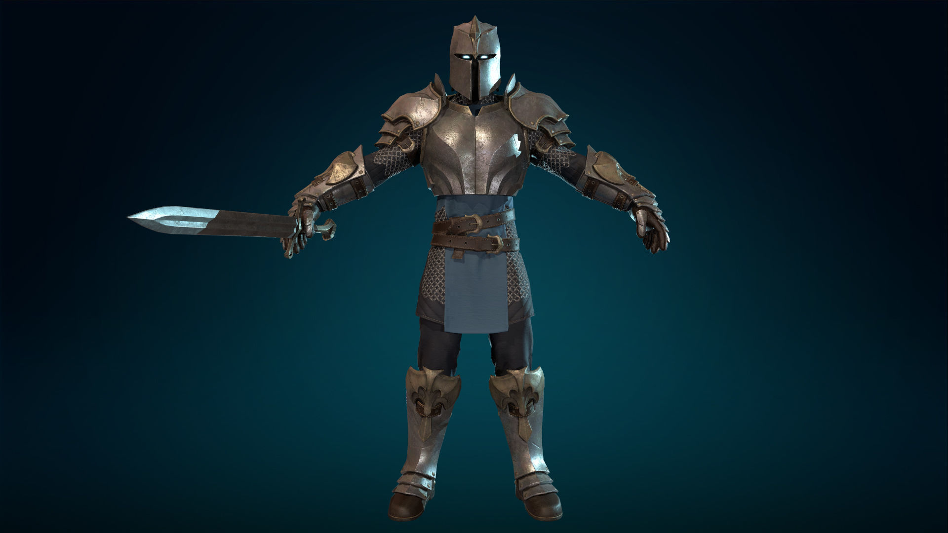 3D model Knight - Rigged - Animated - Game Ready VR / AR / low-poly ...