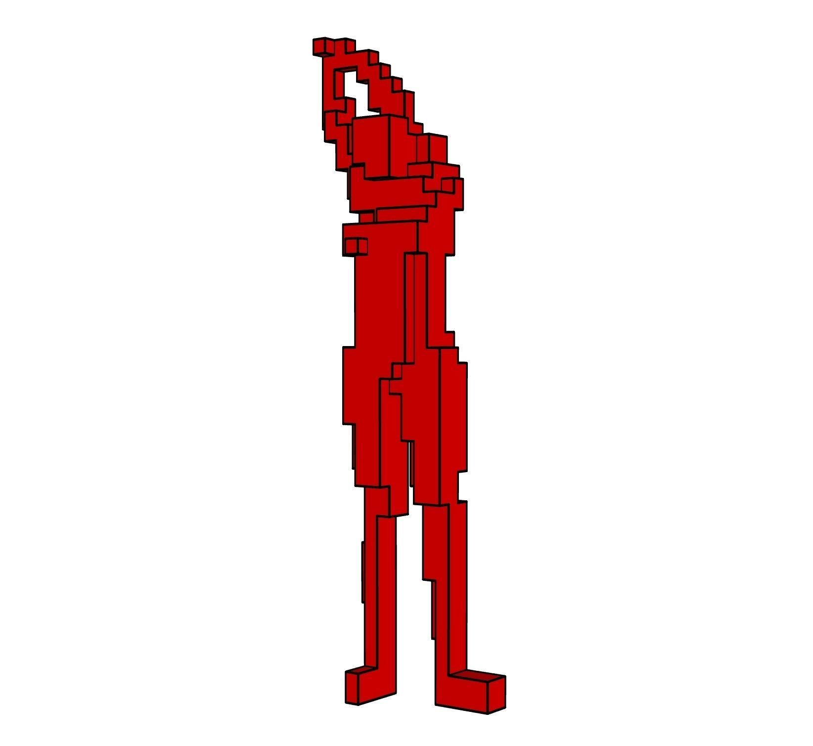 women standing pixelated free 3D model 3D printable | CGTrader