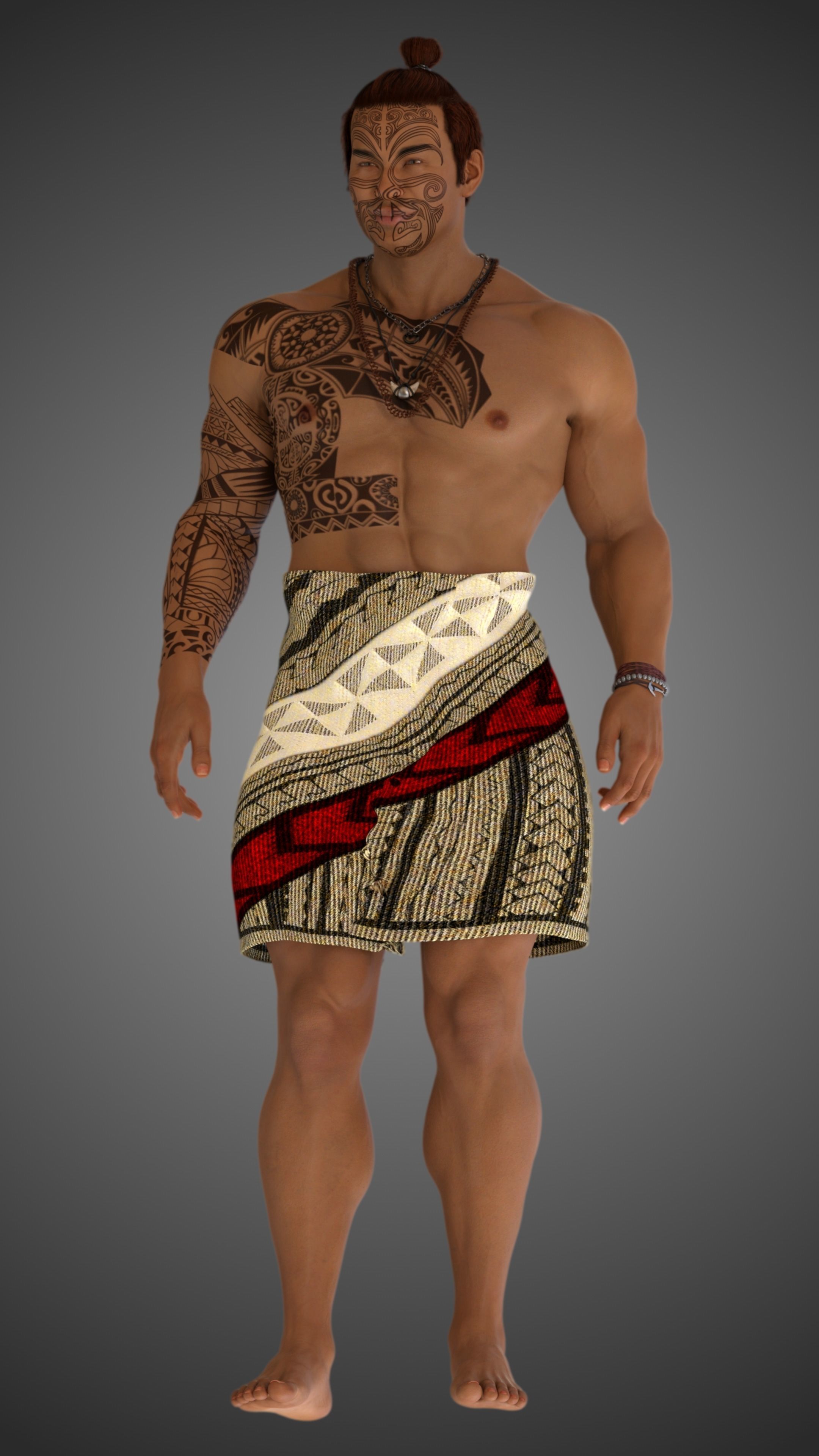 Native Polynesian Male 3D model animated rigged | CGTrader