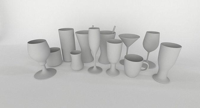 3D model Glass Set Model glassware VR / AR / low-poly | CGTrader