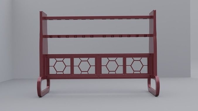 chinese style weapon rack mk 2 3D model | CGTrader