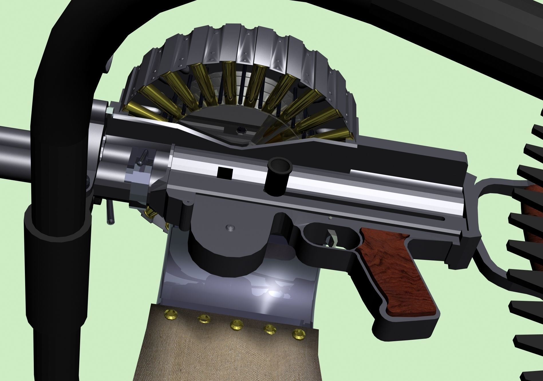 WWI Lewis M1918 machine gun for aircraft 3D model | CGTrader