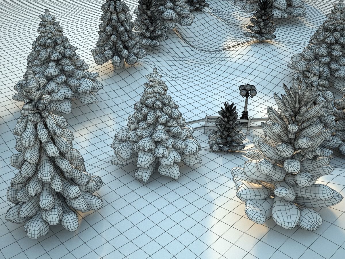 Snowy Outdoor Scene 3D model | CGTrader