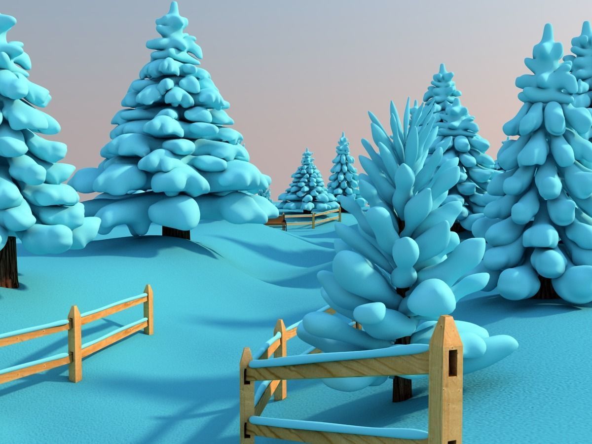 Snowy Outdoor Scene 3D model | CGTrader