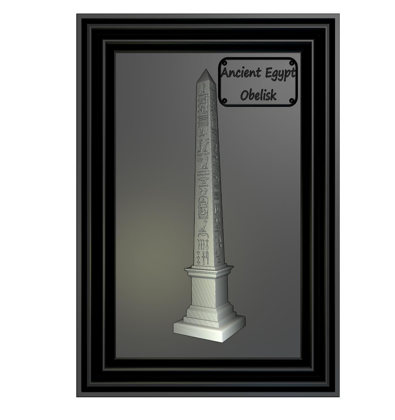 Obelisk with hieroglyphs Panno STL File for CNC Relief engraving 3D ...