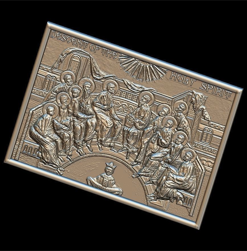 Descent Of The Holy Spirit STL File for CNC Relief engraving 3D model ...