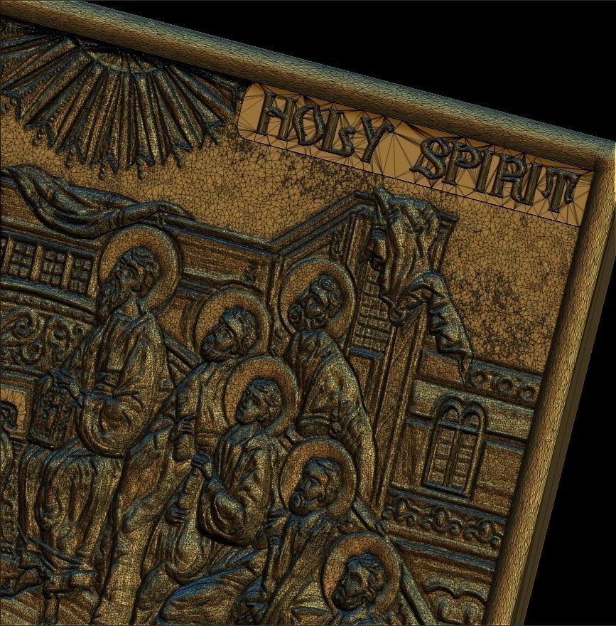 Descent Of The Holy Spirit STL File for CNC Relief engraving 3D model ...
