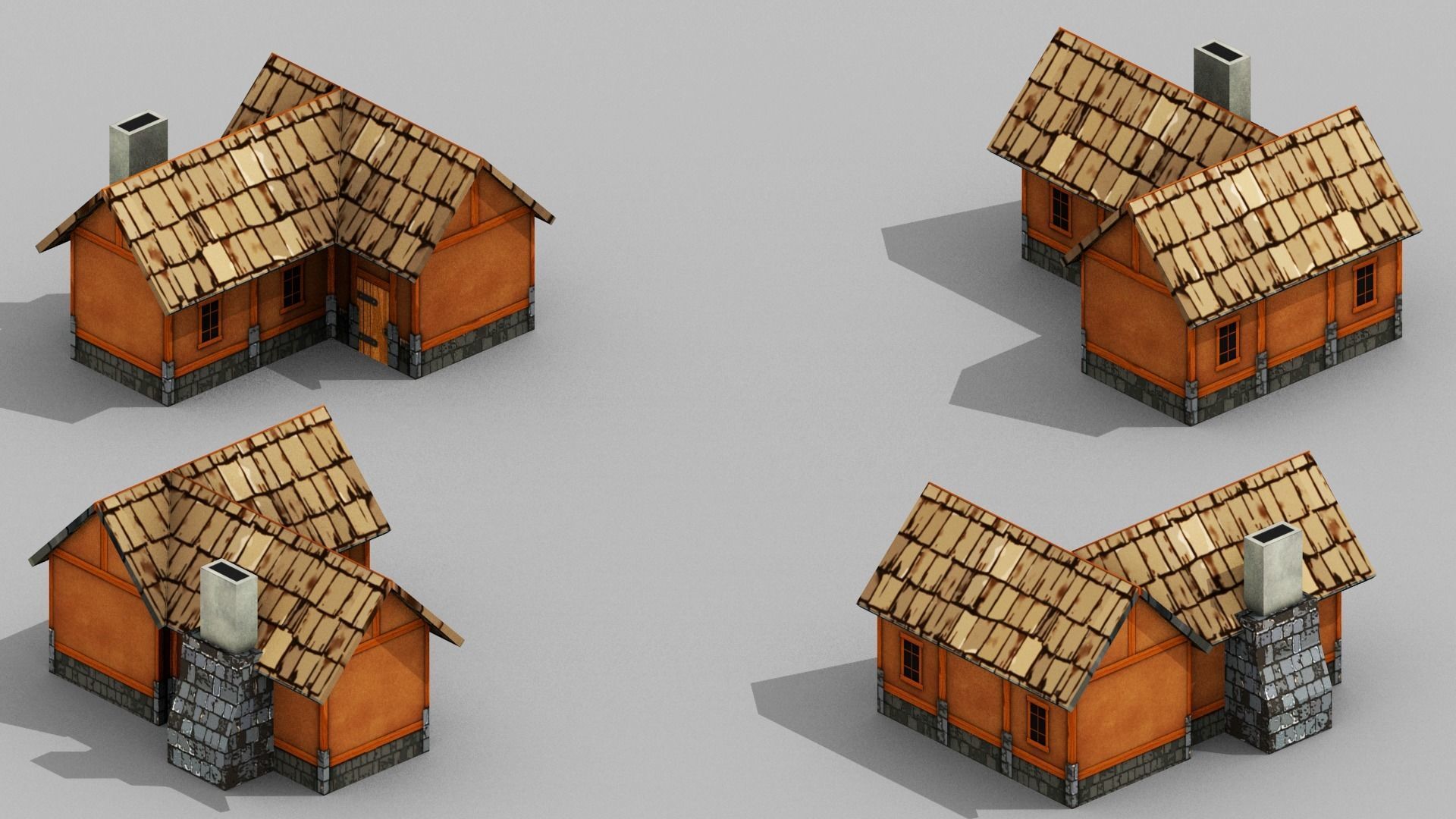 3D model Low Poly Cartoon Houses VR / AR / low-poly | CGTrader