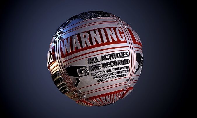 Metal Camera Warning Sign Seamless PBR Texture Texture | CGTrader