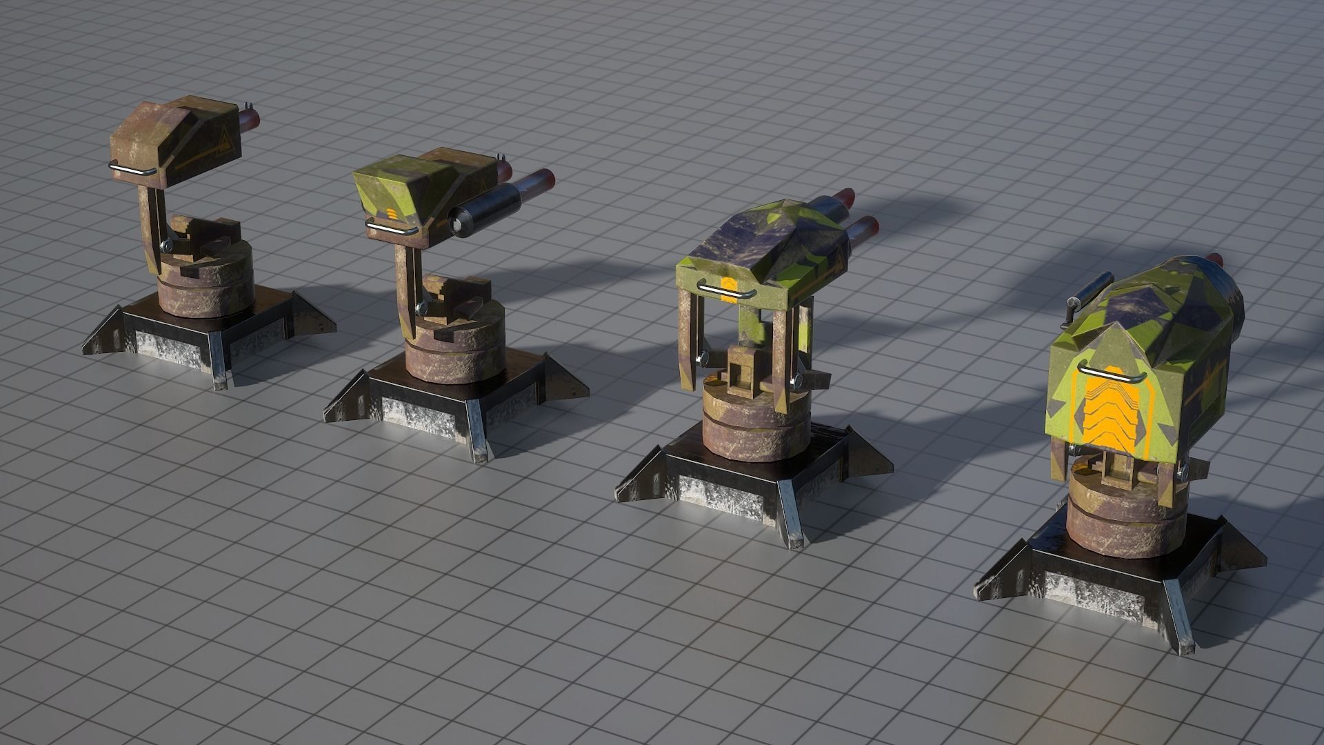 3D model Turrets Standard low poly VR / AR / low-poly rigged | CGTrader
