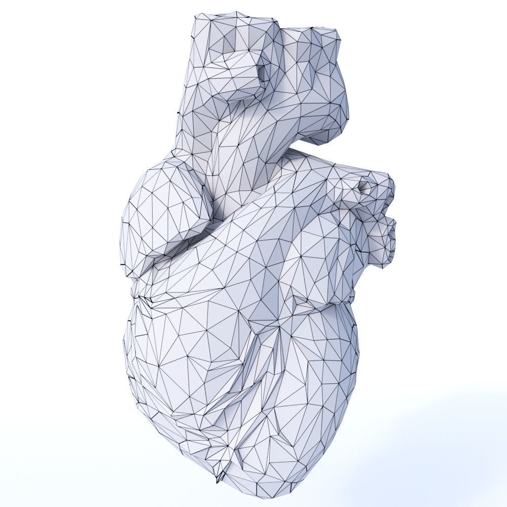 Heart Low Poly Print 3D model 3D printable | CGTrader