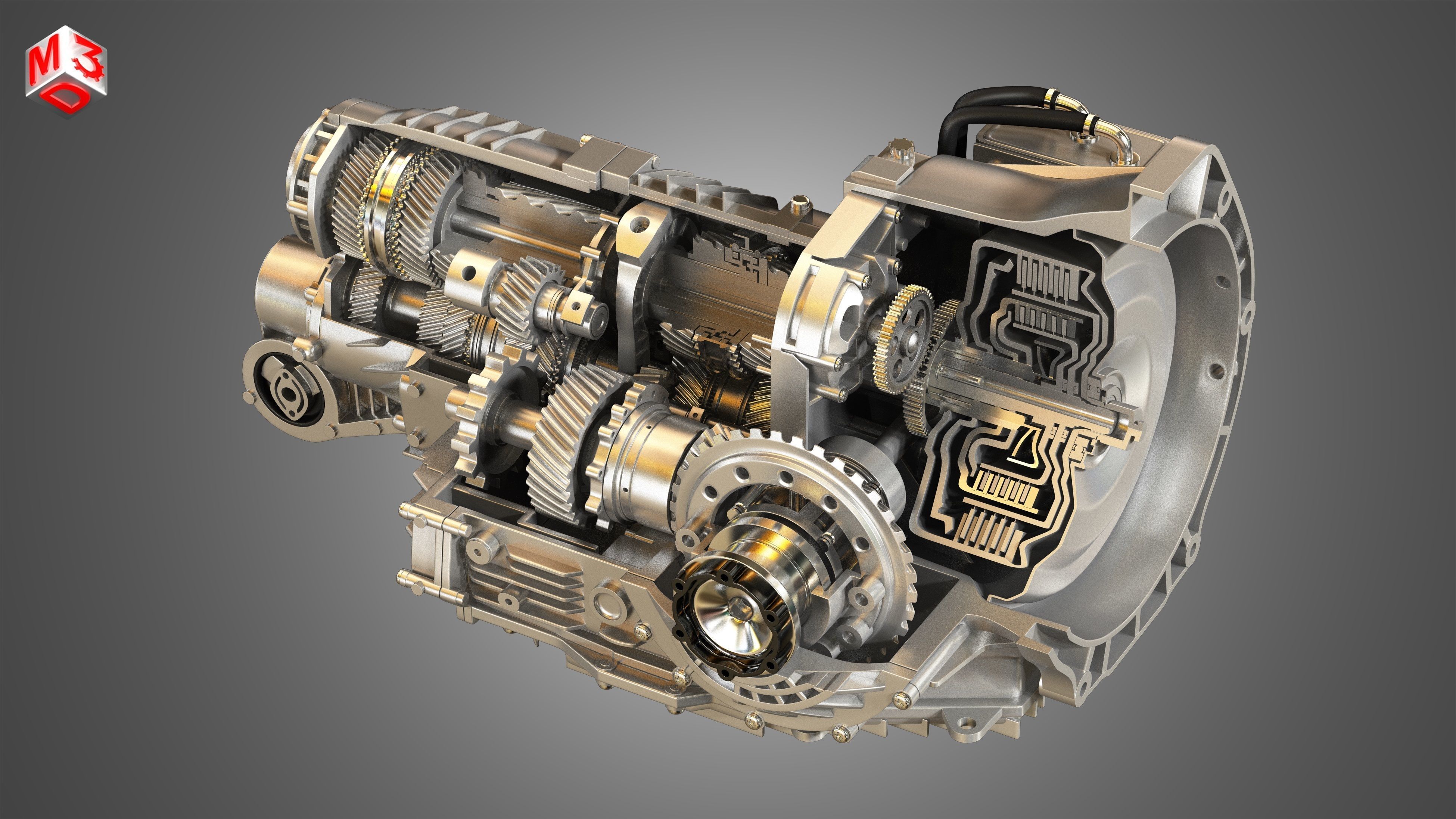 PDK Transmission Cutaway 3D model | CGTrader