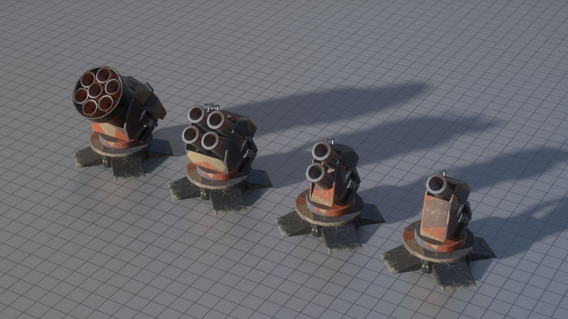 3D model Turrets bundle VR / AR / low-poly rigged | CGTrader