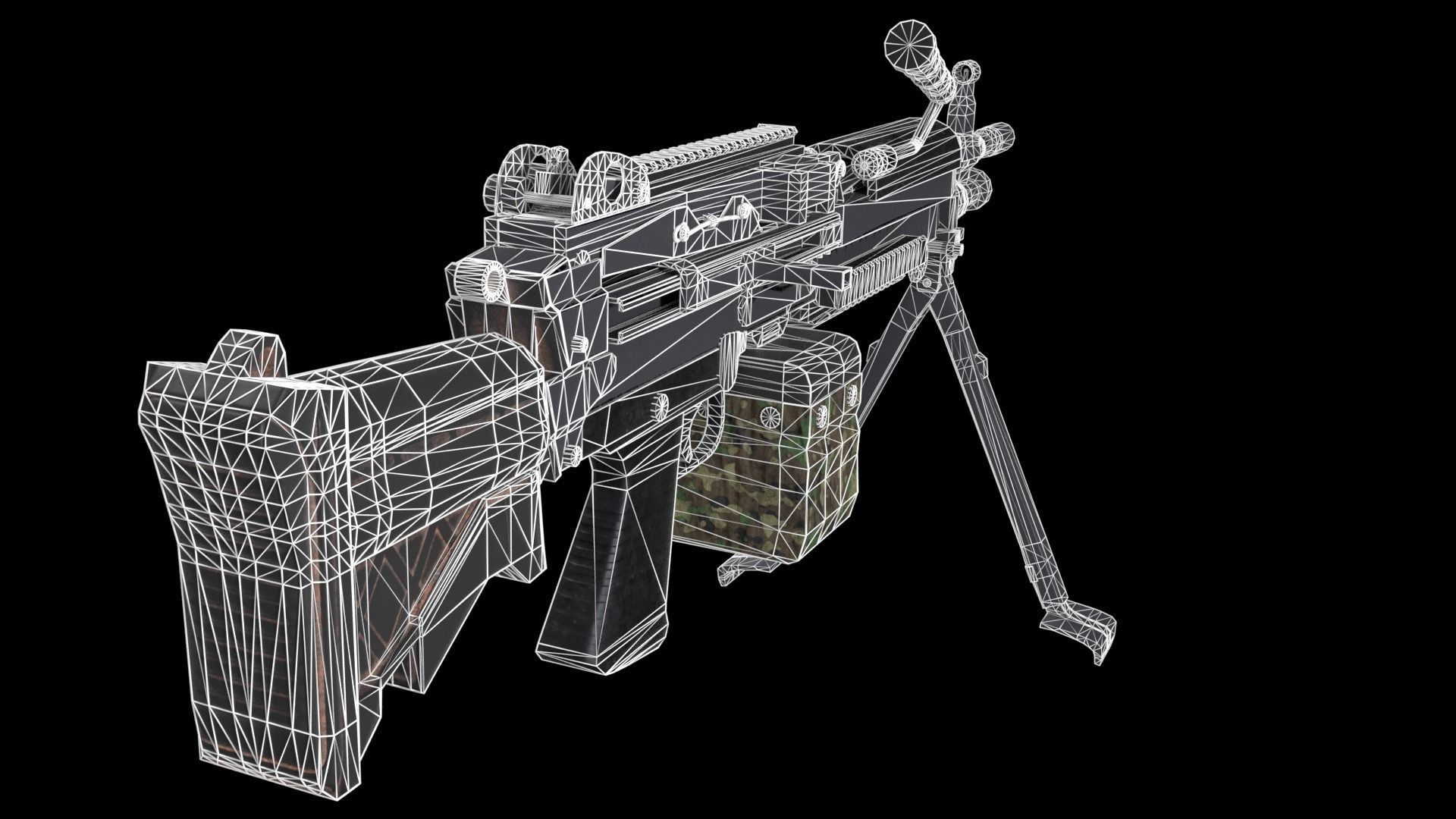 3D model M249 Squad Automatic Weapon VR / AR / low-poly | CGTrader