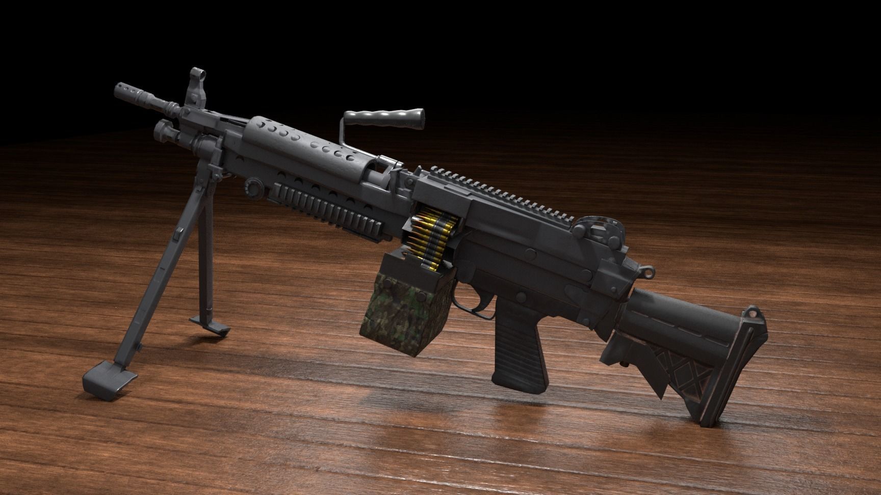 3D model M249 Squad Automatic Weapon VR / AR / low-poly | CGTrader
