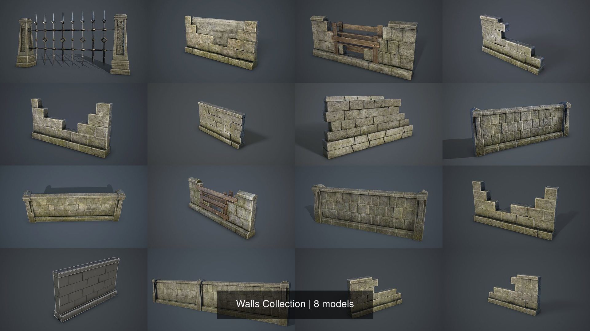 Walls Collection VR / AR / low-poly | CGTrader