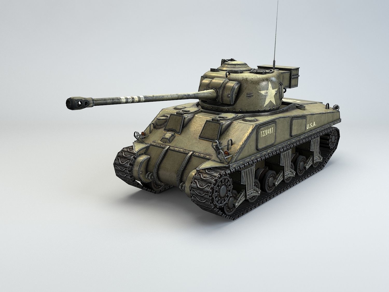 3D model Low Poly M4A4 Sherman Firefly medium tank VR / AR / low-poly ...