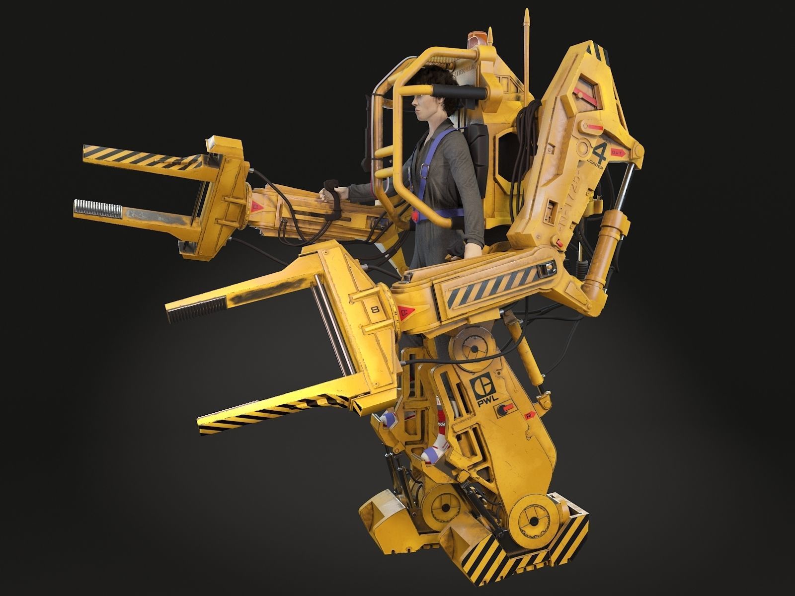 Alien Nostromo Power Loader 3D model rigged | CGTrader
