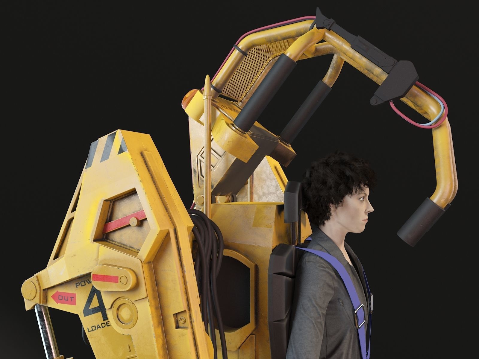 Alien Nostromo Power Loader 3D model rigged | CGTrader