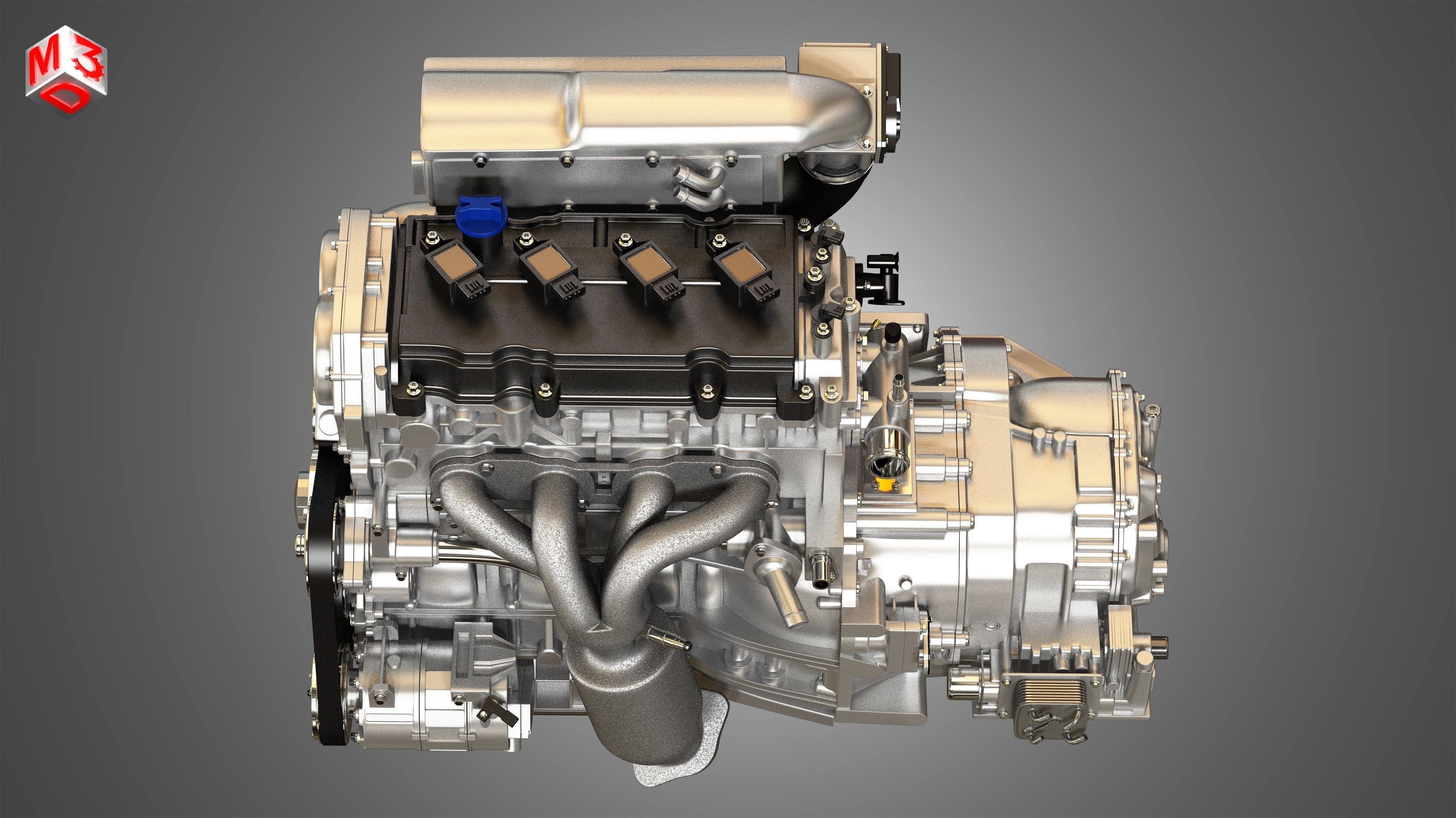 Altima Hybrid - 4 Cylinder 2012 Engine and Transmission 3D model | CGTrader