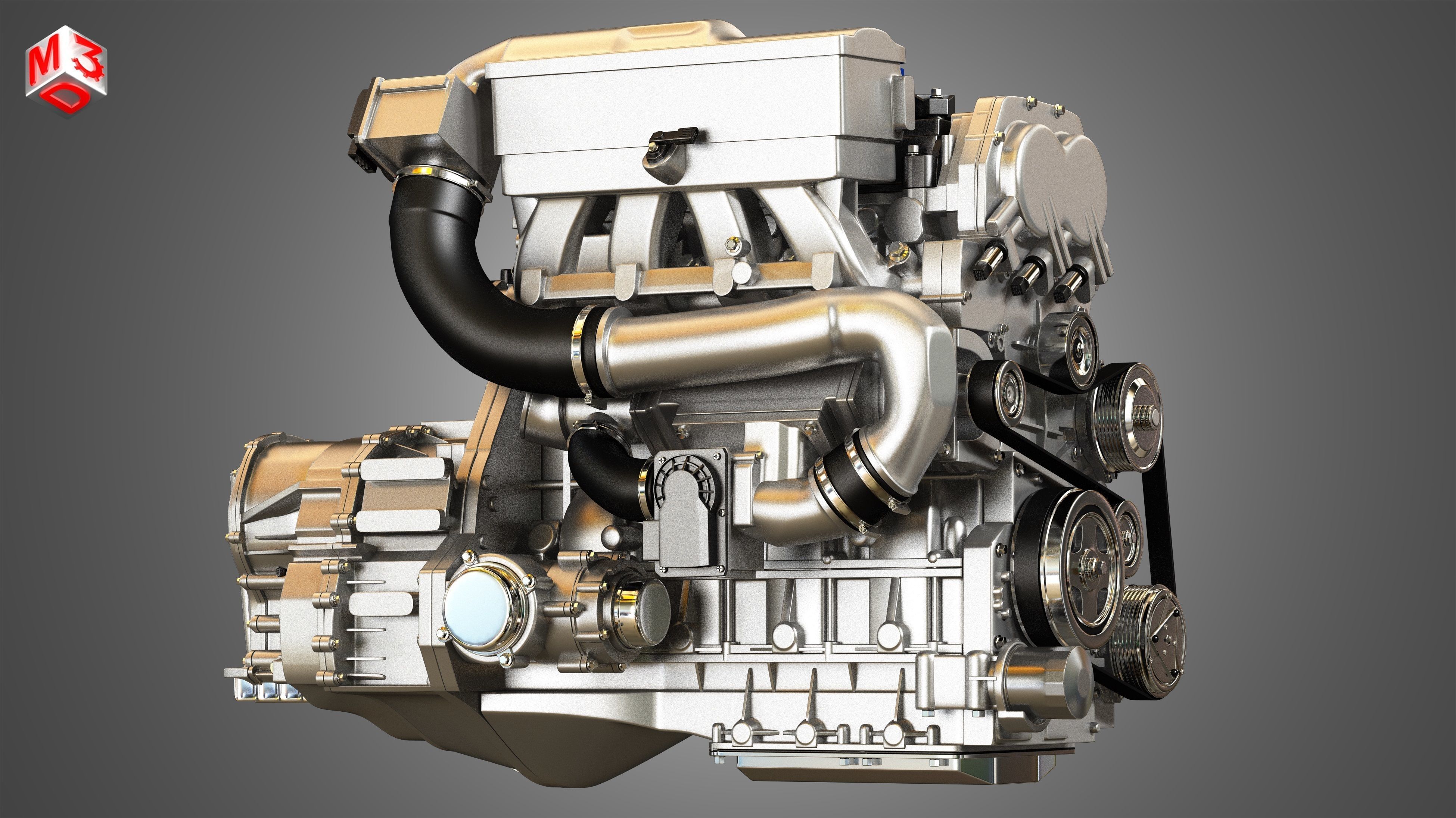 Altima Hybrid - 4 Cylinder 2012 Engine and Transmission 3D model | CGTrader