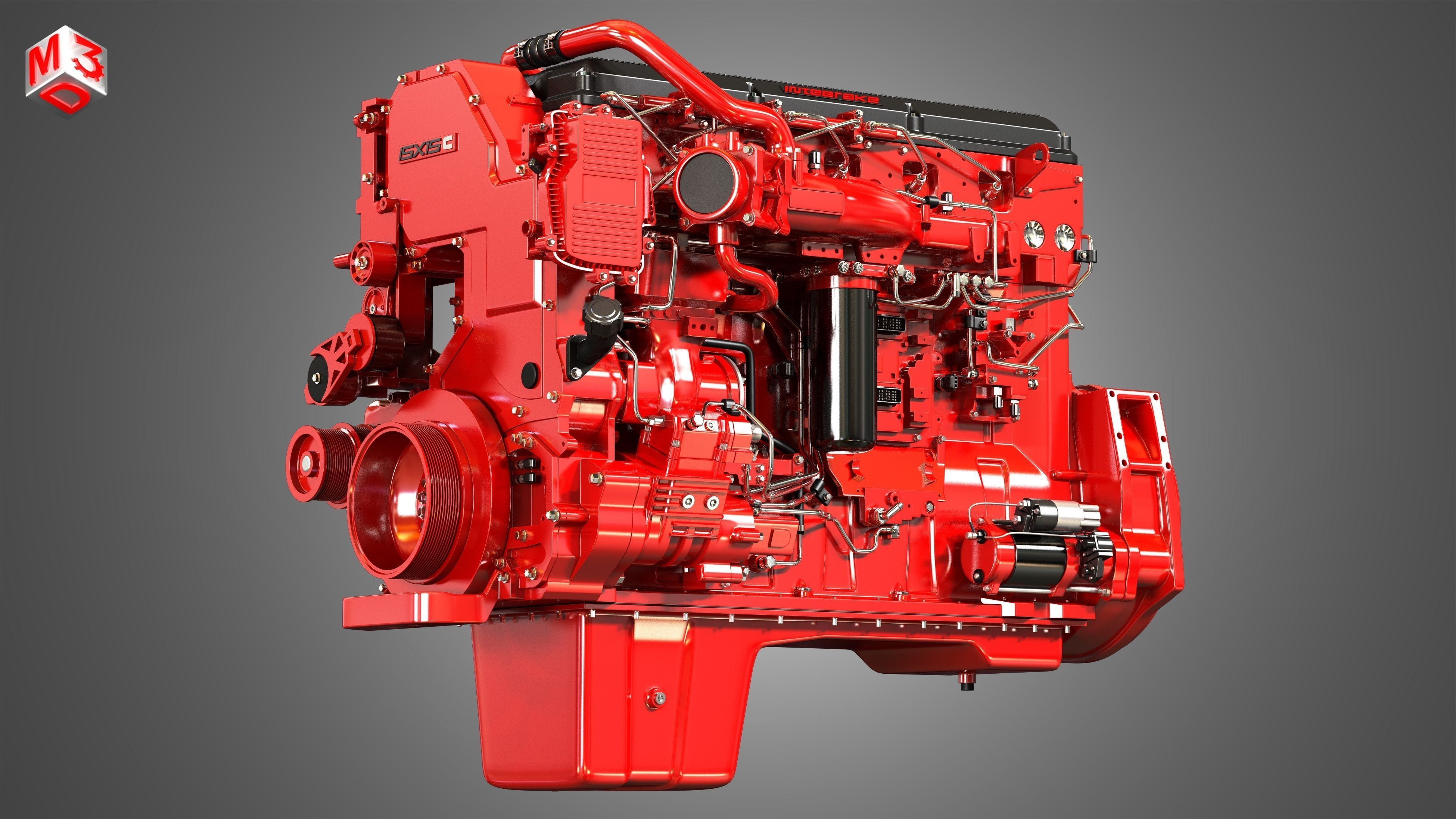 ISX15 Heavy Duty Truck Engine - 6 Cylinder Diesel Engine 3D model ...