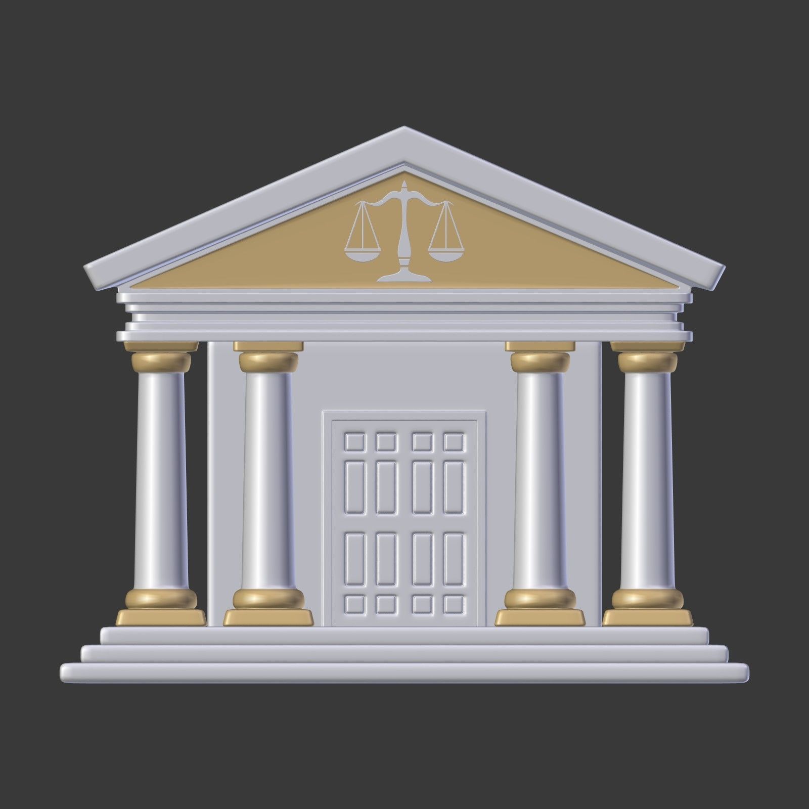 Courthouse Cartoon - Balance Scale Icon 3D model | CGTrader