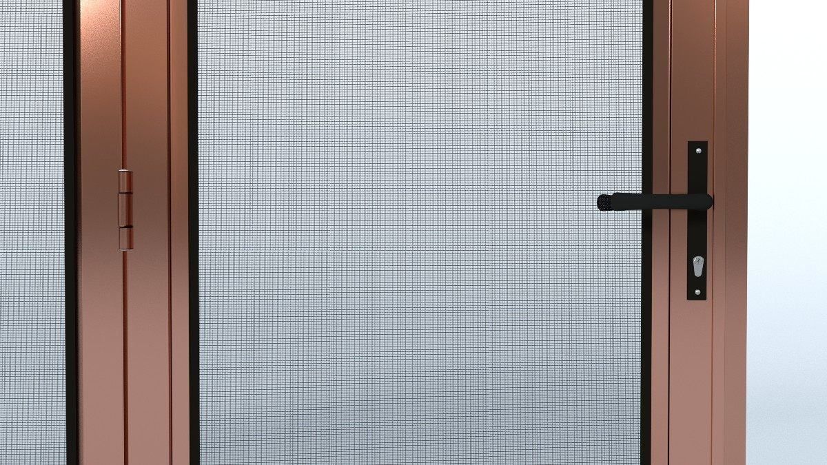 Bi-fold mesh door 3D model animated | CGTrader