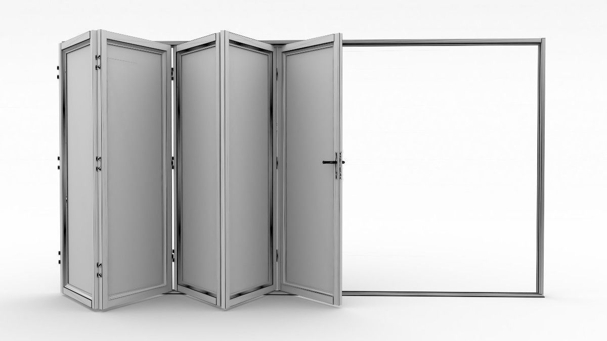 Bi-fold mesh door 3D model animated | CGTrader