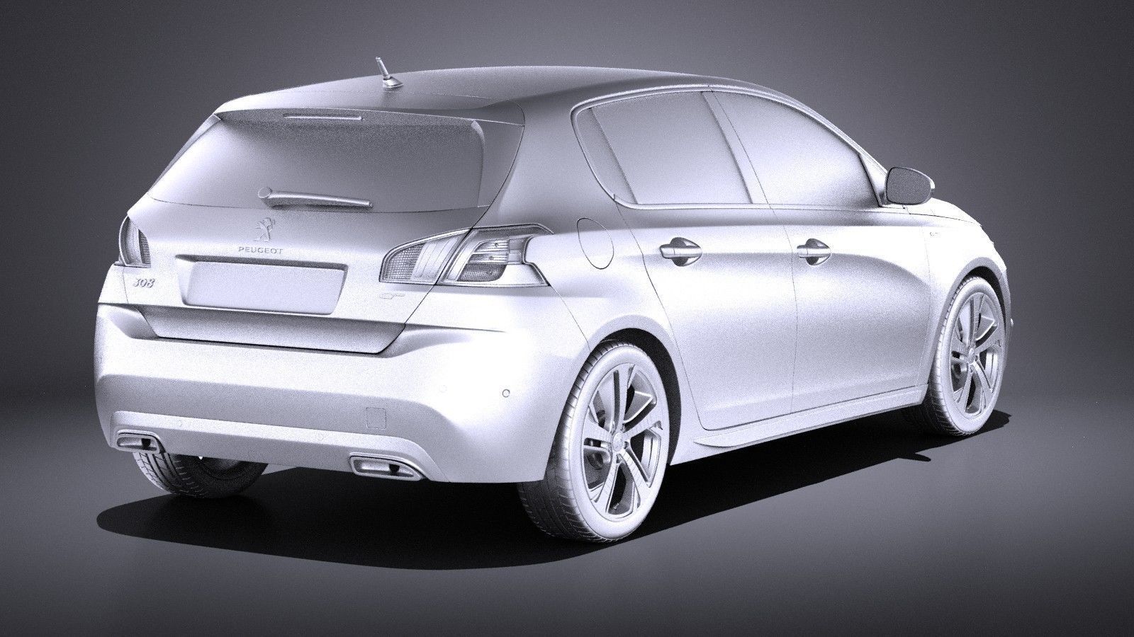 Peugeot 308 GT 2017 VRAY 3D model | CGTrader