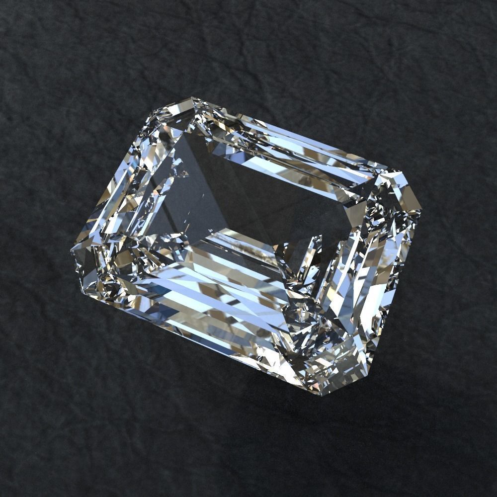 Diamond collection 3D emerald cut 3D model | CGTrader