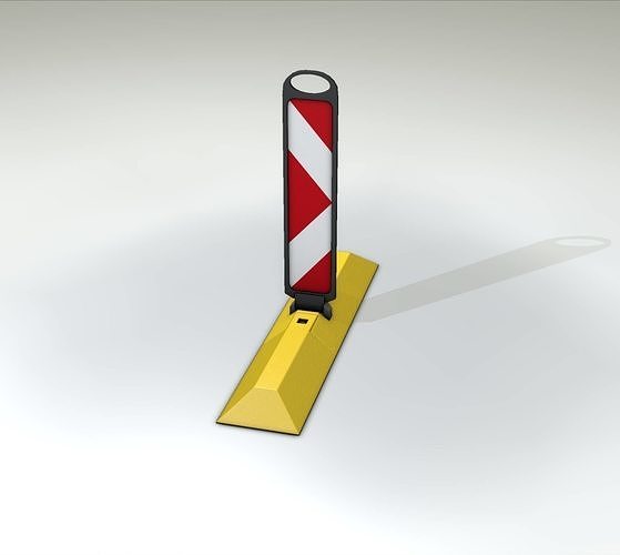 3D model Yellow guide barrier 12 pointing right 628-21 VR / AR / low ...