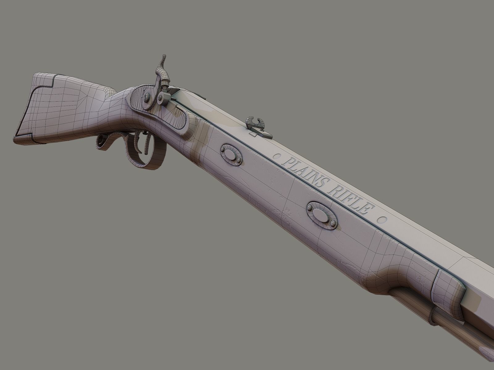Lowpoly PBR Plains Precussion Rifle free VR / AR / low-poly 3D model ...