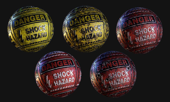 Danger Hazard Sign Seamless PBR Texture Pack Texture | CGTrader