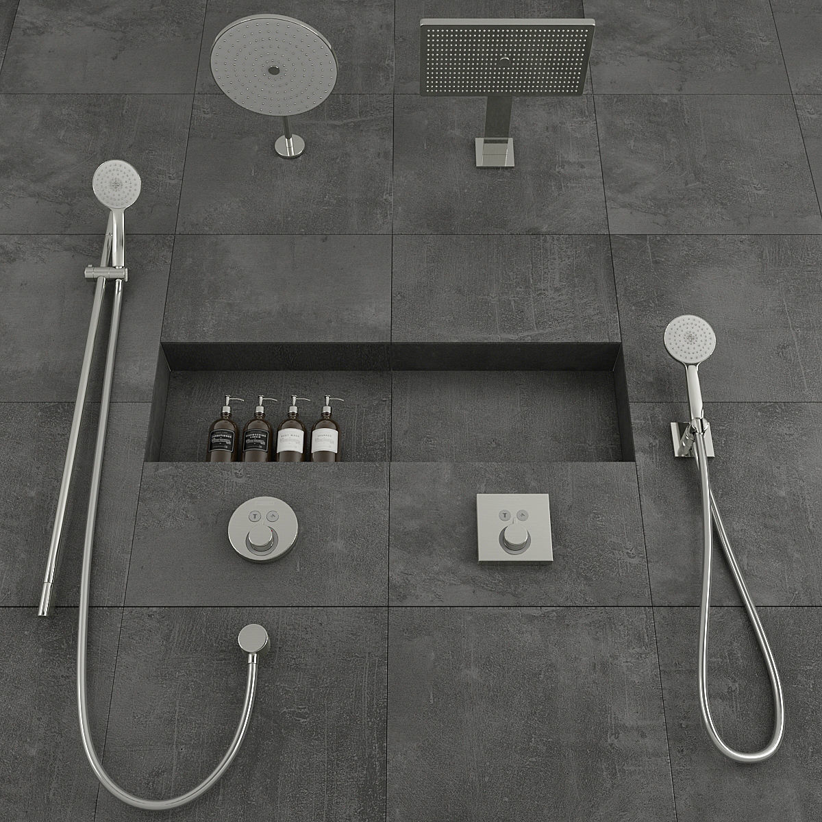 Hansgrohe shower system 3D model | CGTrader