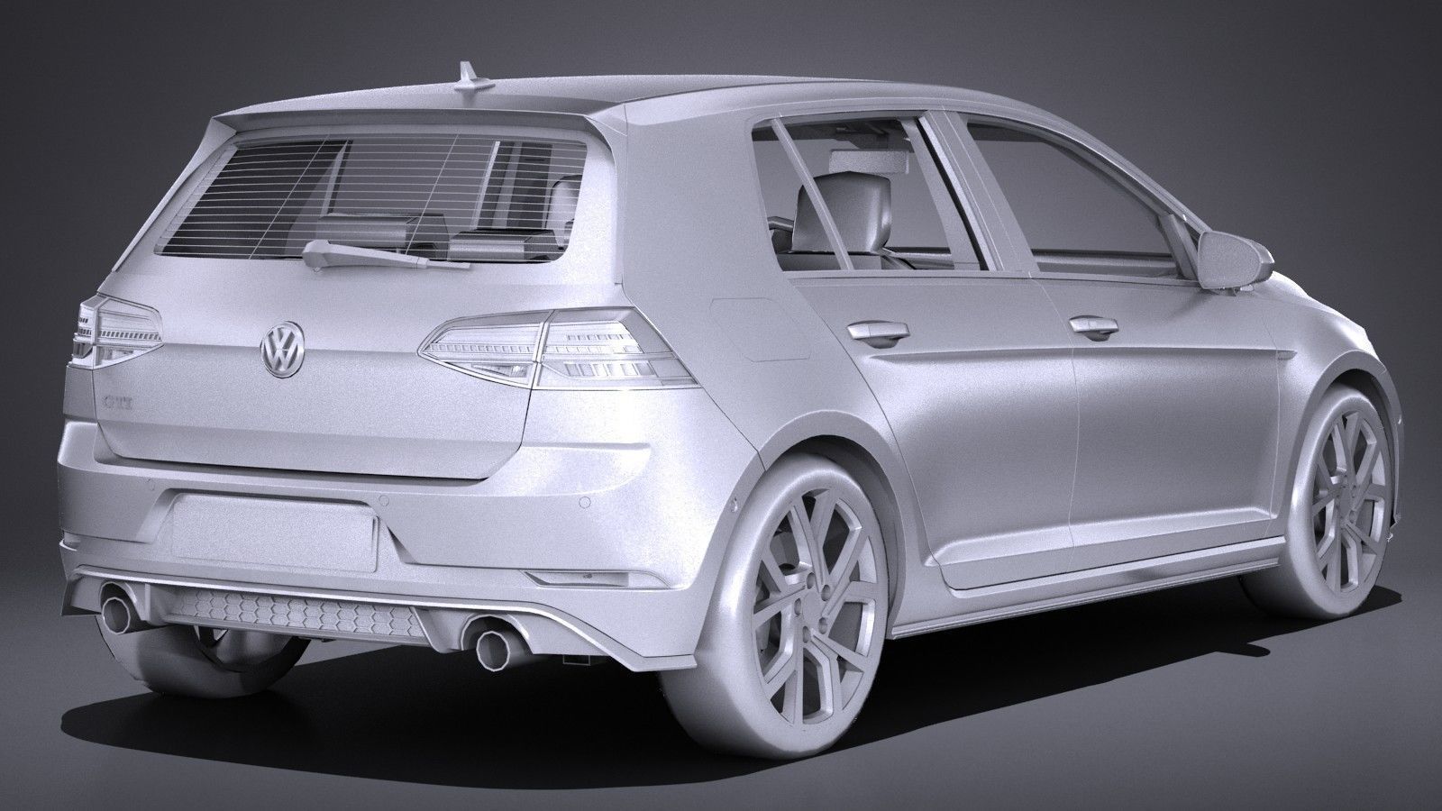 3D model LowPoly Volkswagen Golf GTI 2018 5d VR / AR / low-poly | CGTrader