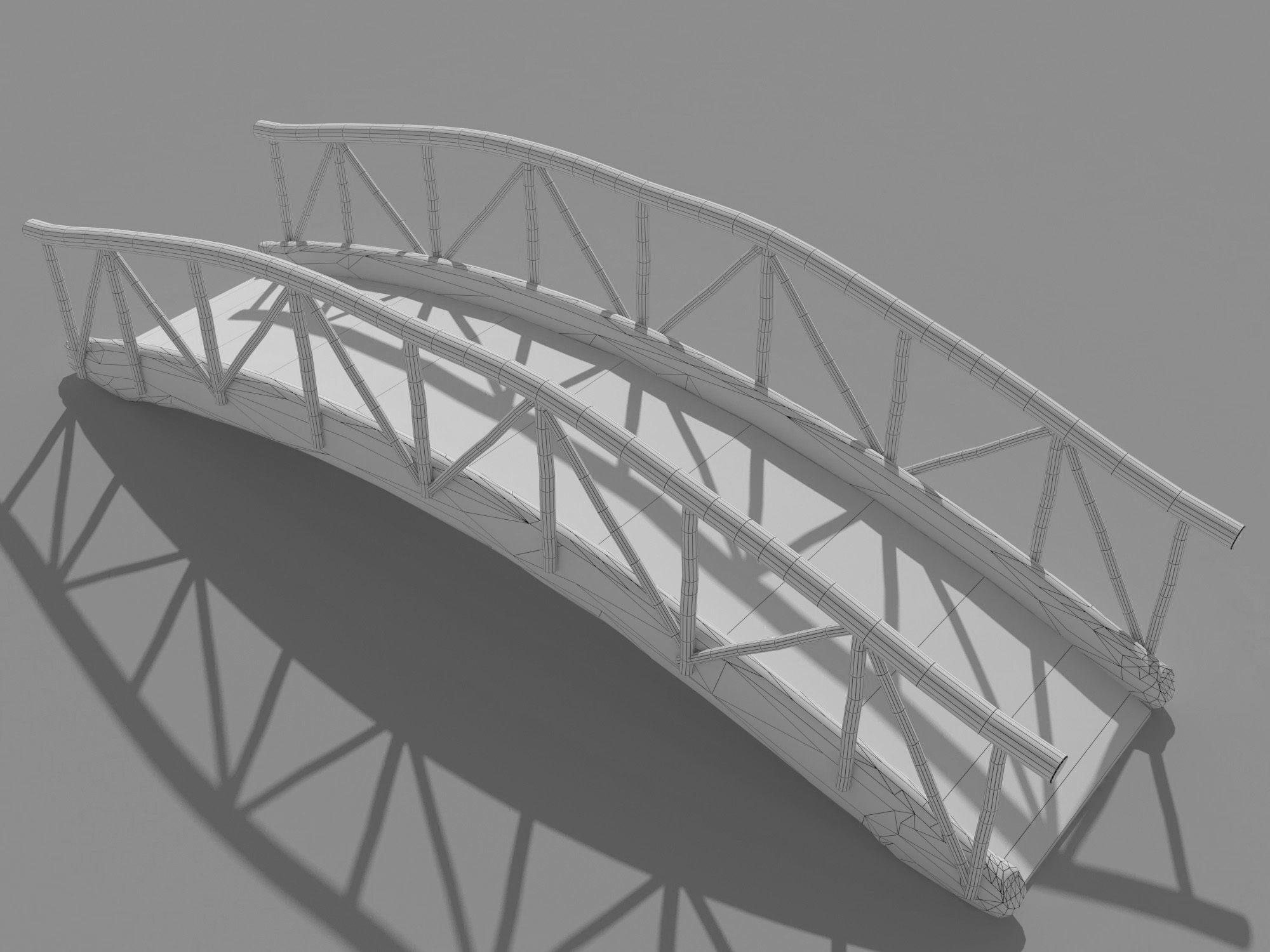 Log Bridge 3D model | CGTrader