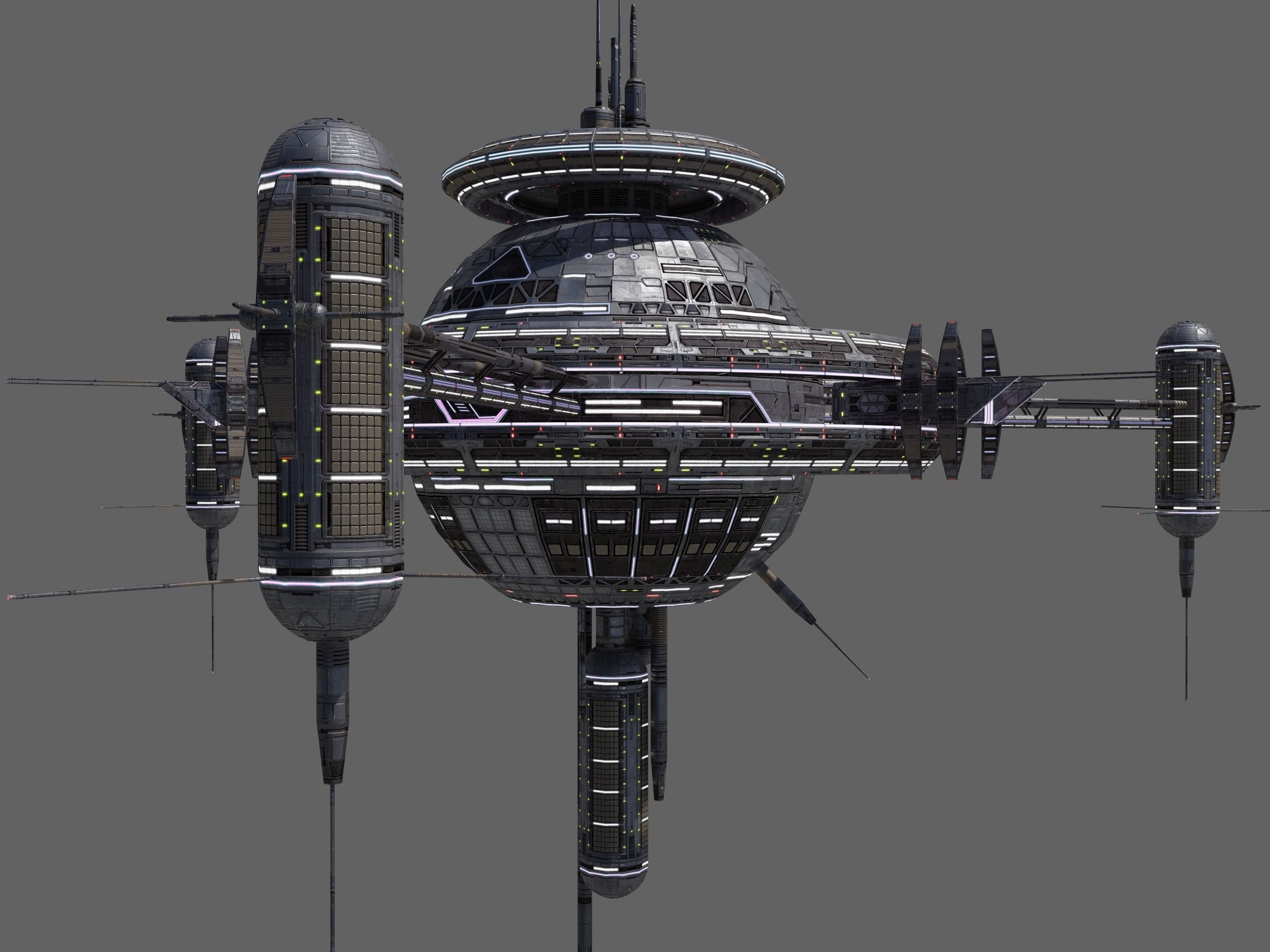 3D model Space Station Low Poly VR / AR / low-poly | CGTrader