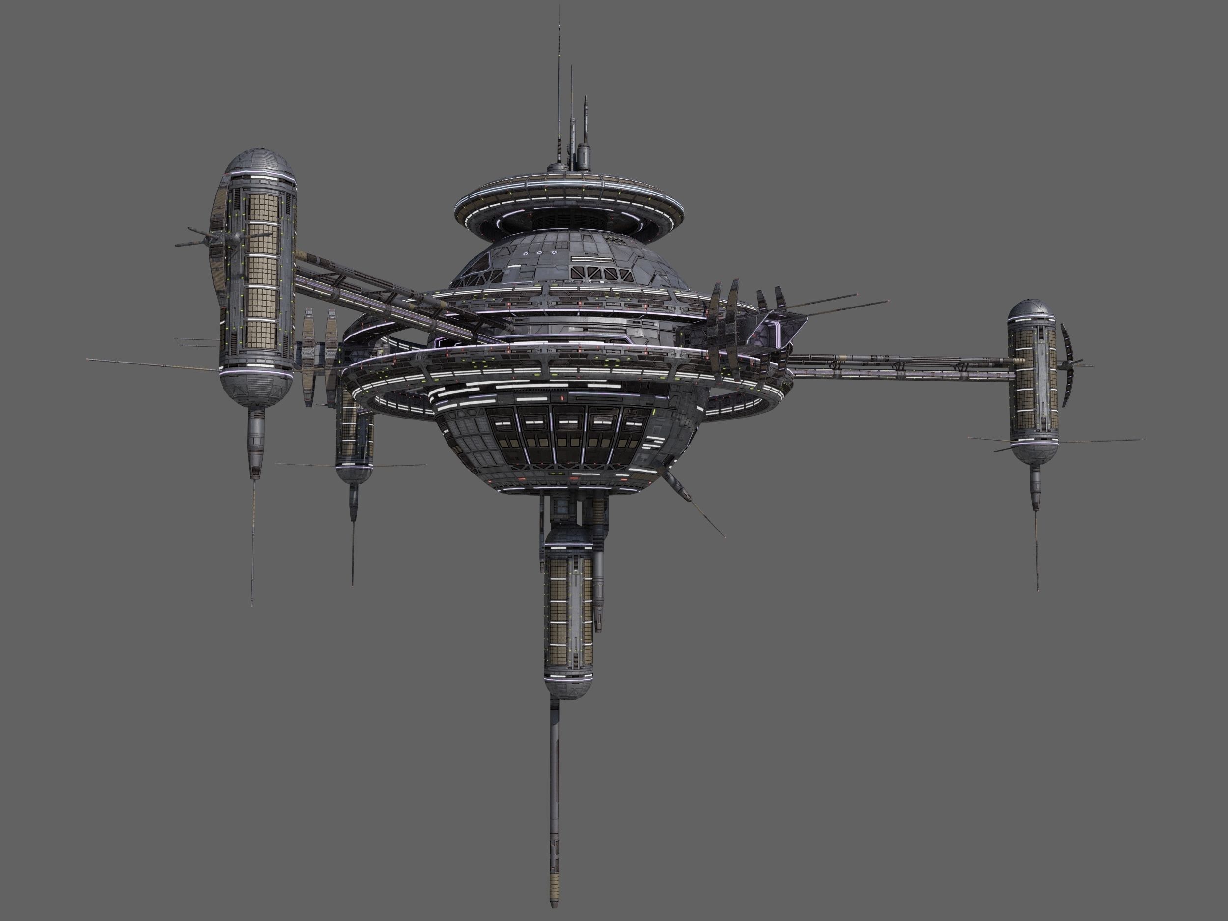 3D model Space Station Low Poly VR / AR / low-poly | CGTrader