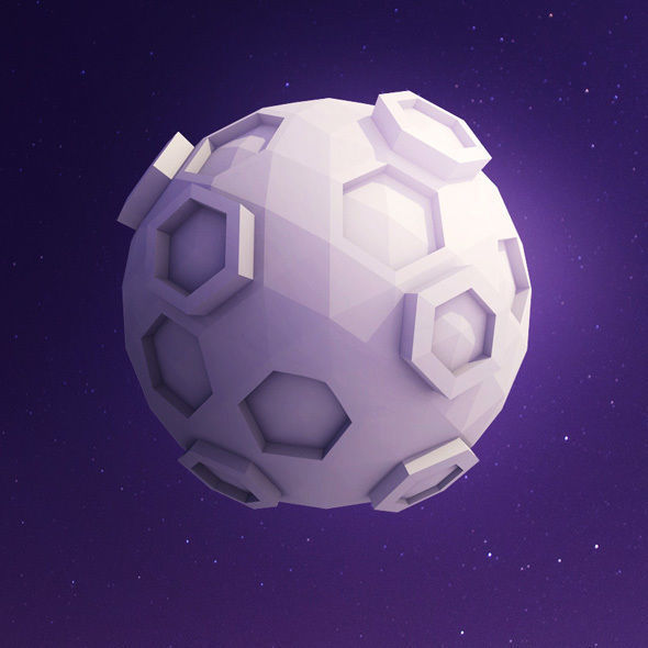 3D model Low Poly Moon VR / AR / low-poly | CGTrader