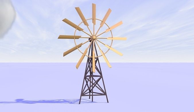 Origami animated windmill 3D model animated | CGTrader