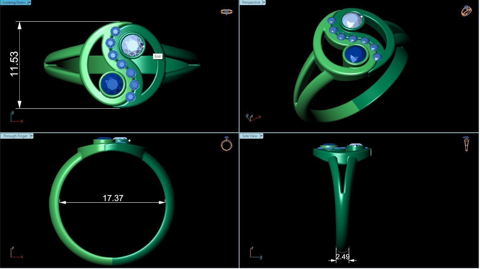 Yin Yang Ring R 0083 3D model 3D printable | CGTrader