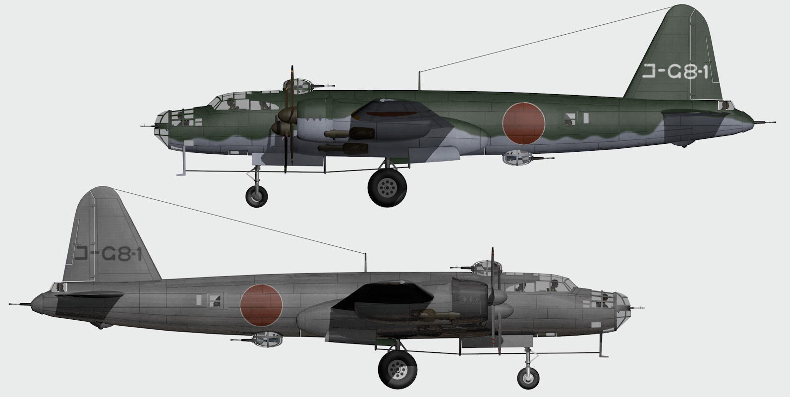 Nakajima G8N1 Renzan - aka Rita 3D model | CGTrader