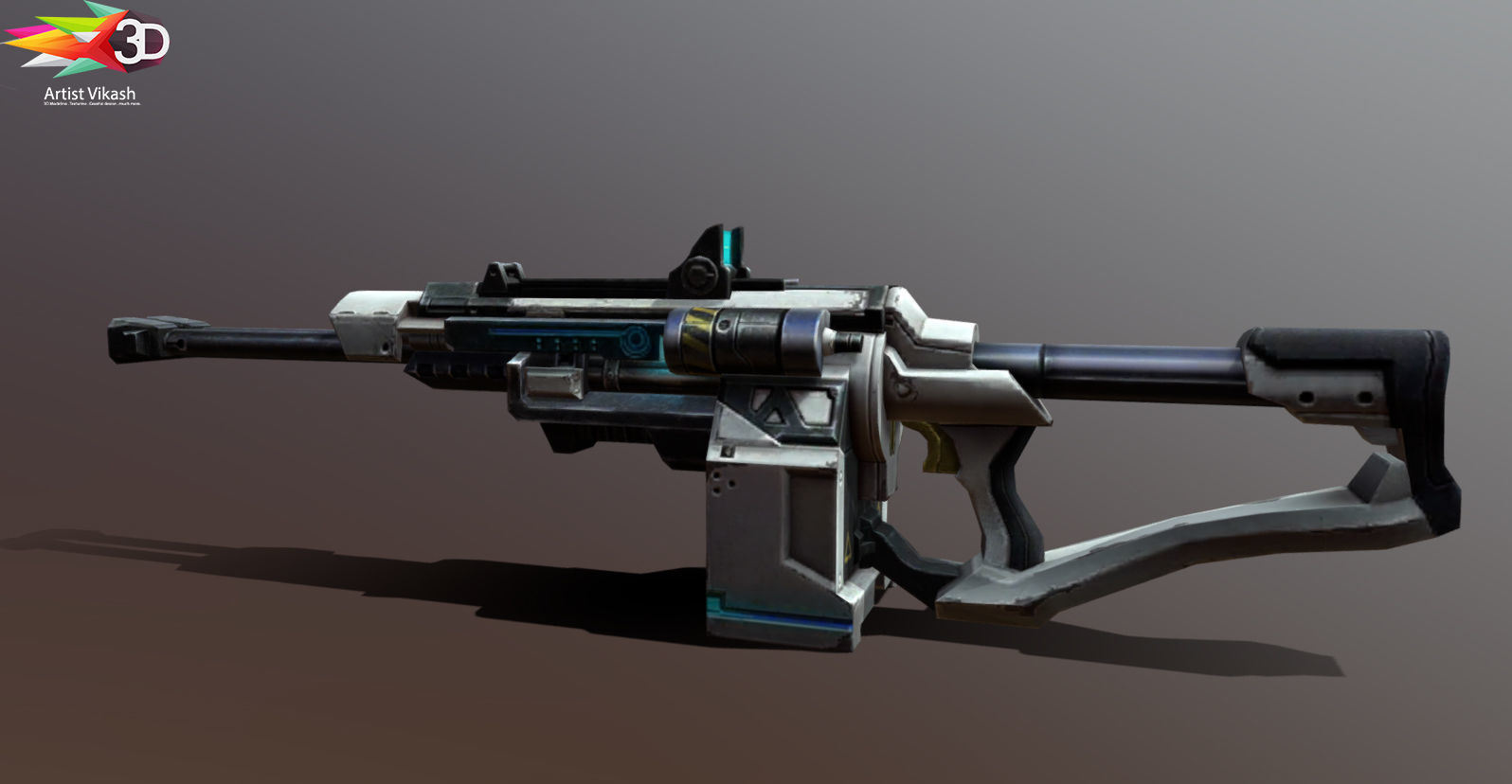 Futuristic Sub-machine Gun free VR / AR / low-poly 3D model | CGTrader