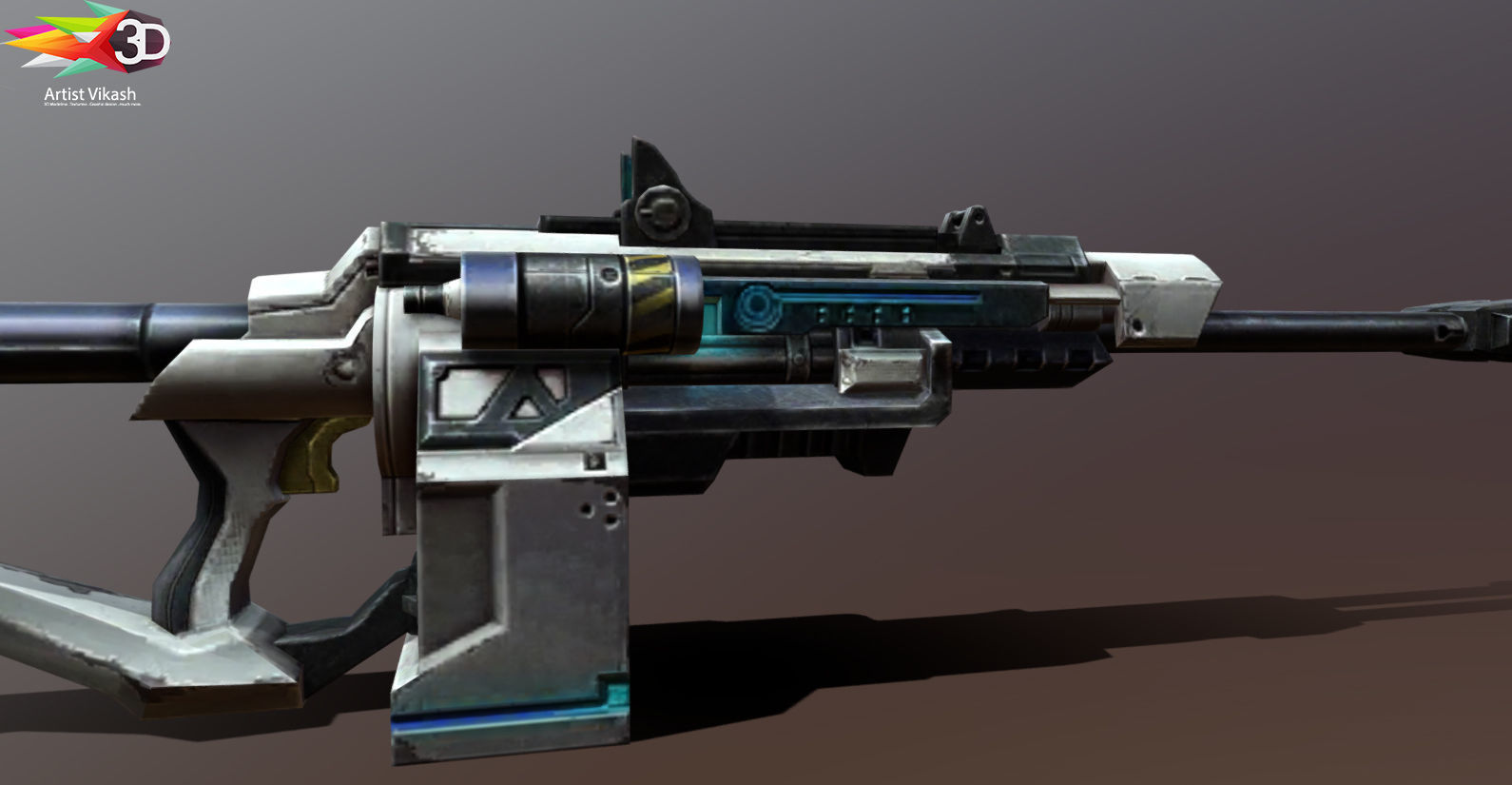 Futuristic Sub-machine Gun free VR / AR / low-poly 3D model | CGTrader