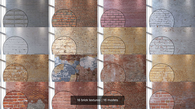 3D Model Collection 16 brick textures VR / AR / low-poly | CGTrader