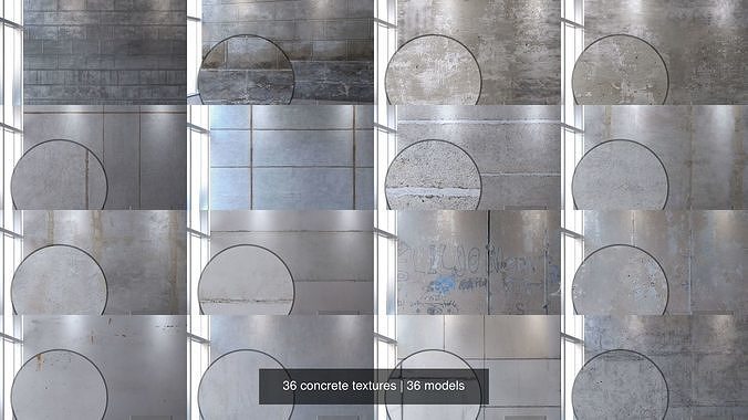 3D Model Collection 36 concrete textures VR / AR / low-poly | CGTrader
