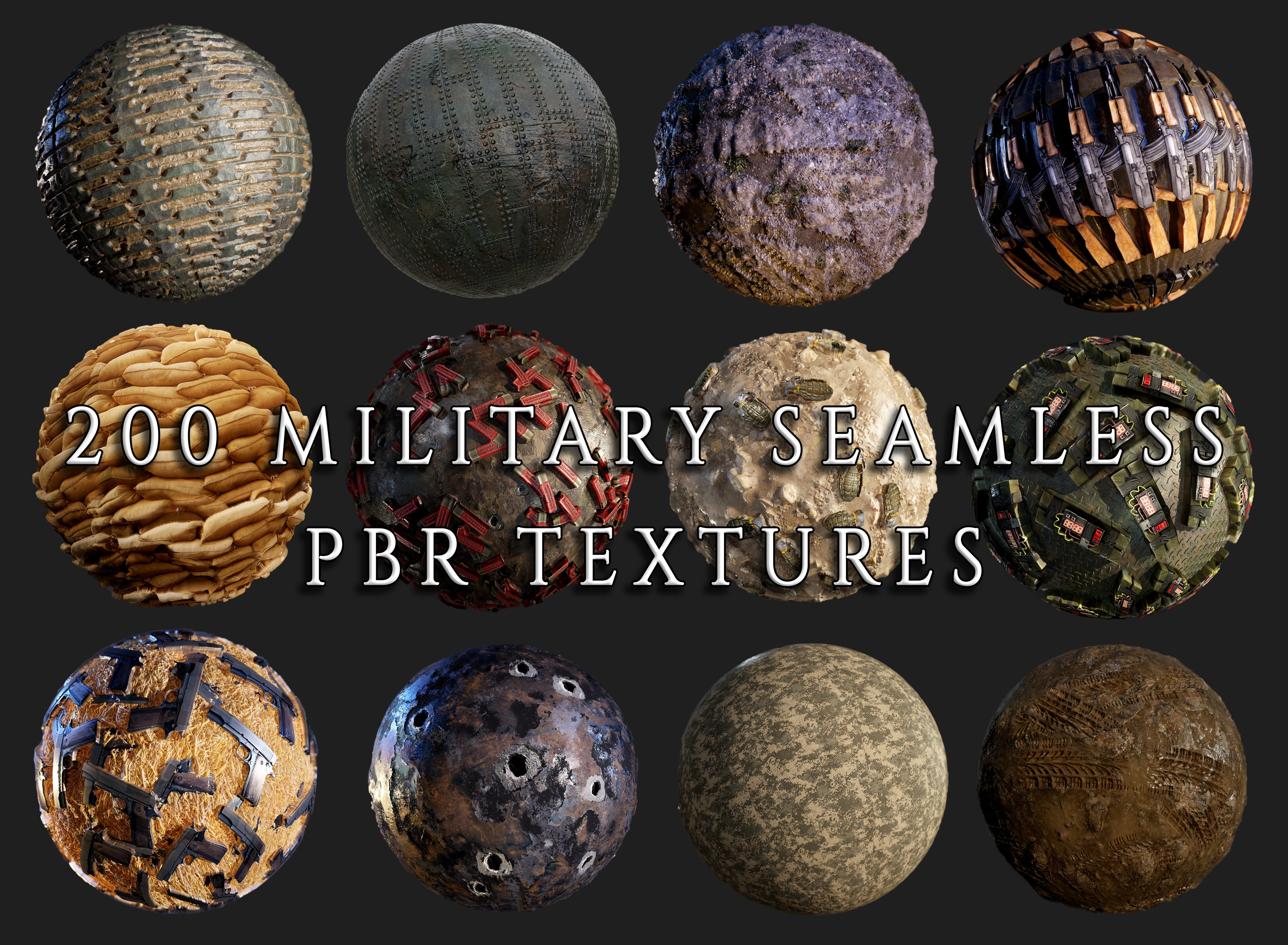 200 Military War Seamless PBR Textures Texture | CGTrader