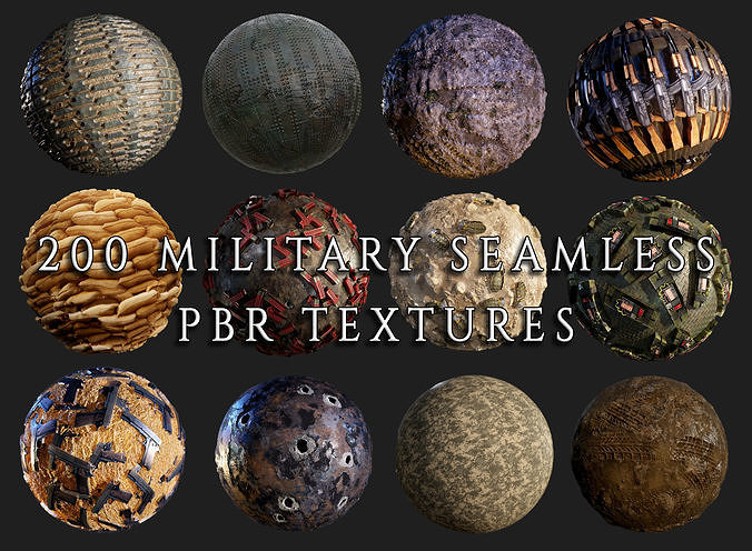 200 Military War Seamless PBR Textures Texture | CGTrader